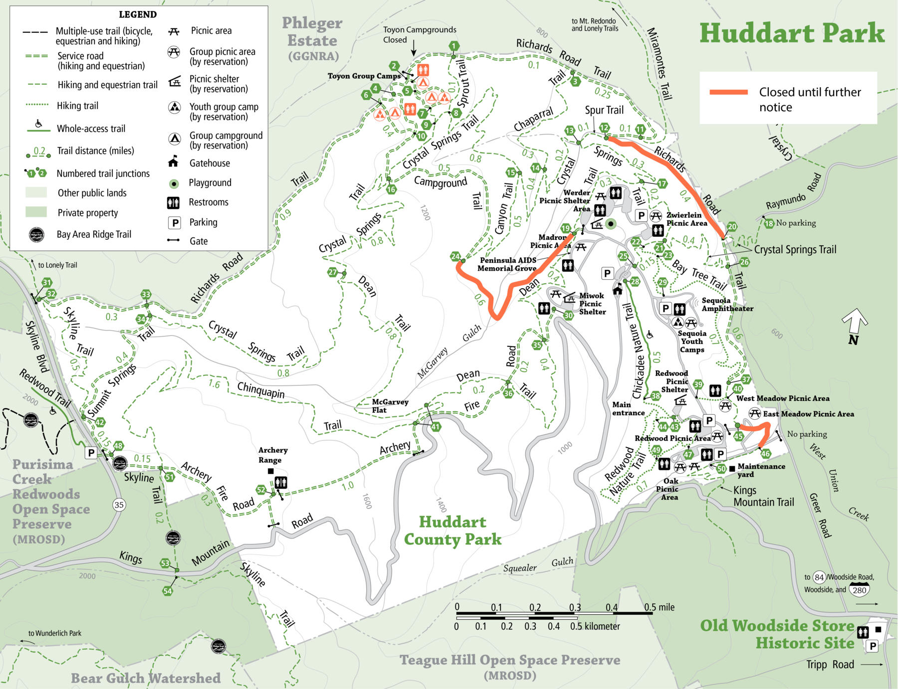 Huddart Park Closures | County of San Mateo, CA